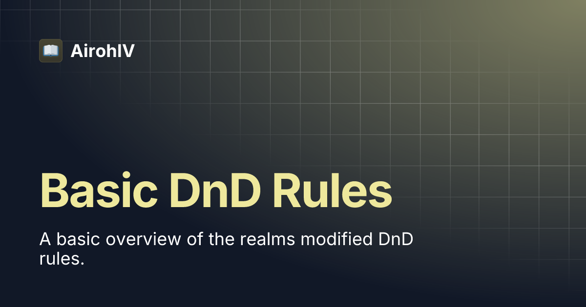 Basic DnD Rules | AirohIV